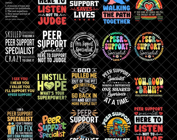 Peer Support Specialist Png Bundle, Mental Health Support PNG, Here to ...