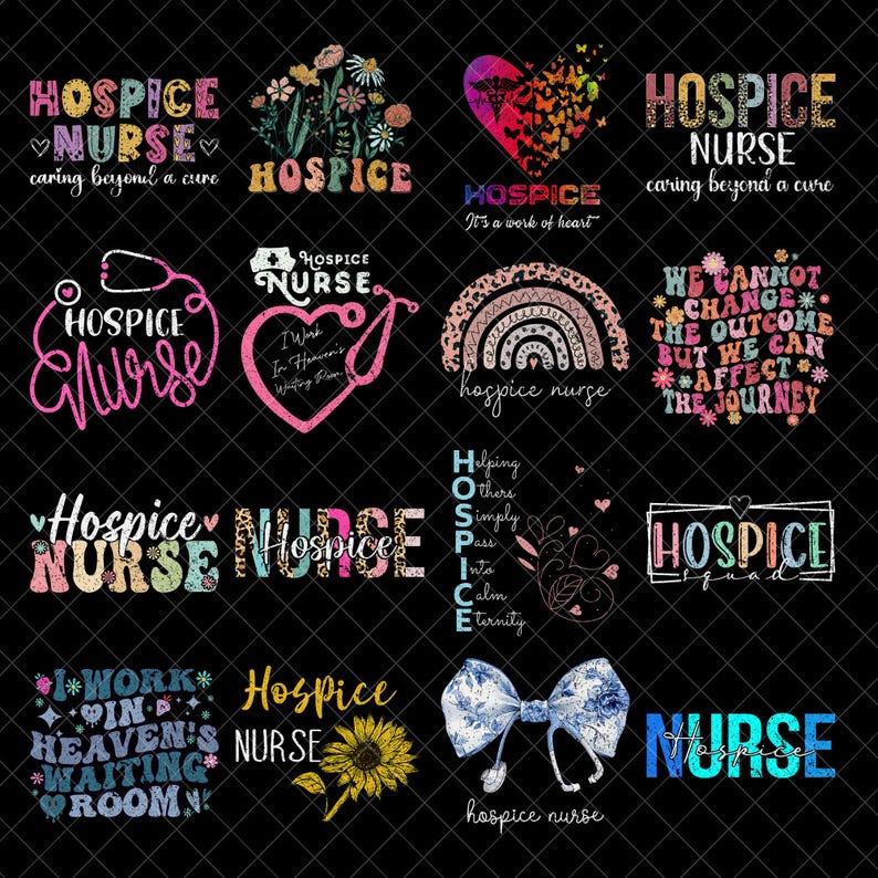 Hospice Nurse Png Bundle, Hospice Squad Png, Retro Groovy Floral, Funny ...