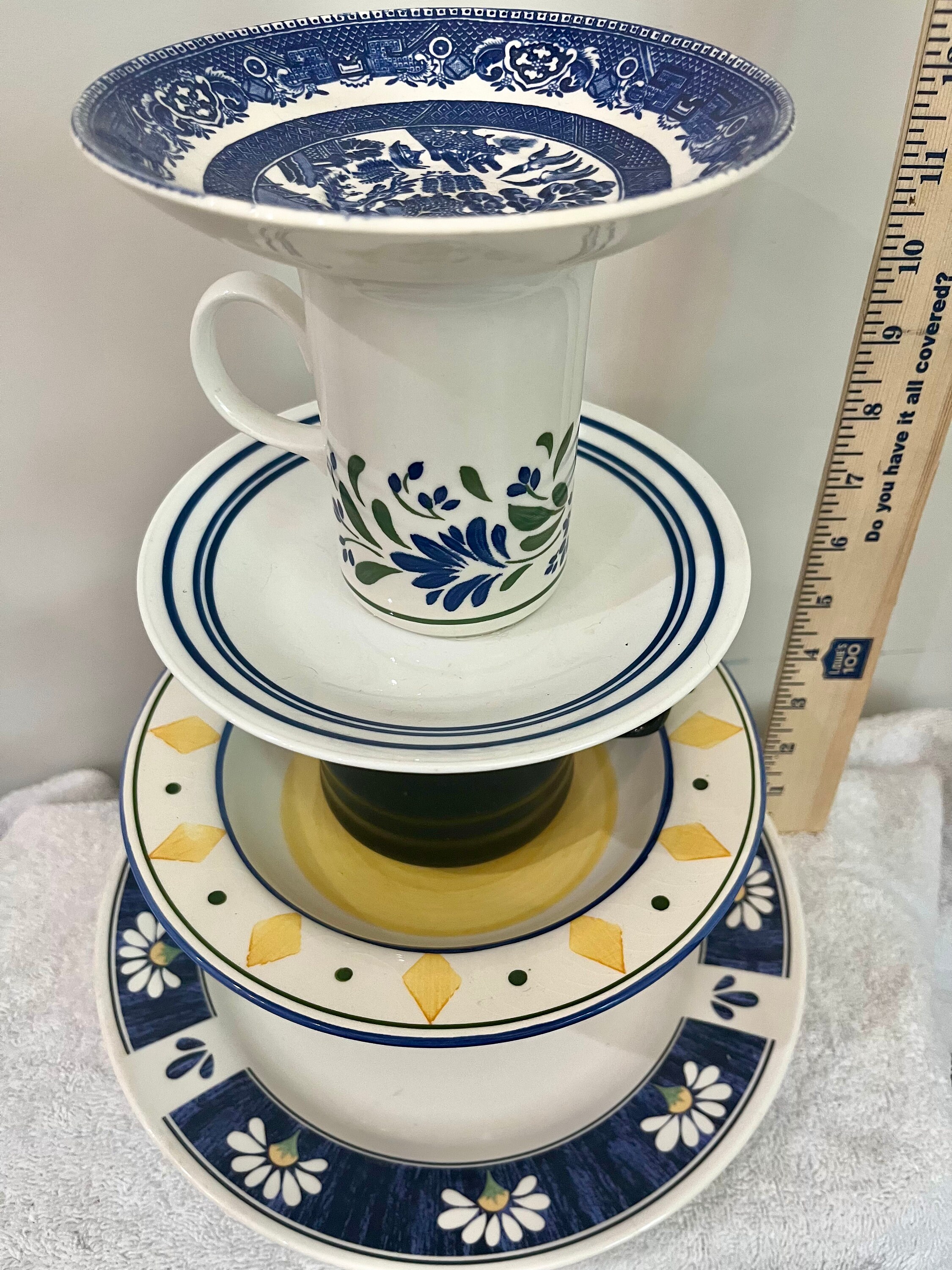Unique Vintage Glassware Tiered Tray - Etsy