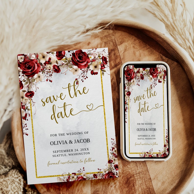 VALERIE Save the Date Template, Editable Save the Date Digital Download ...