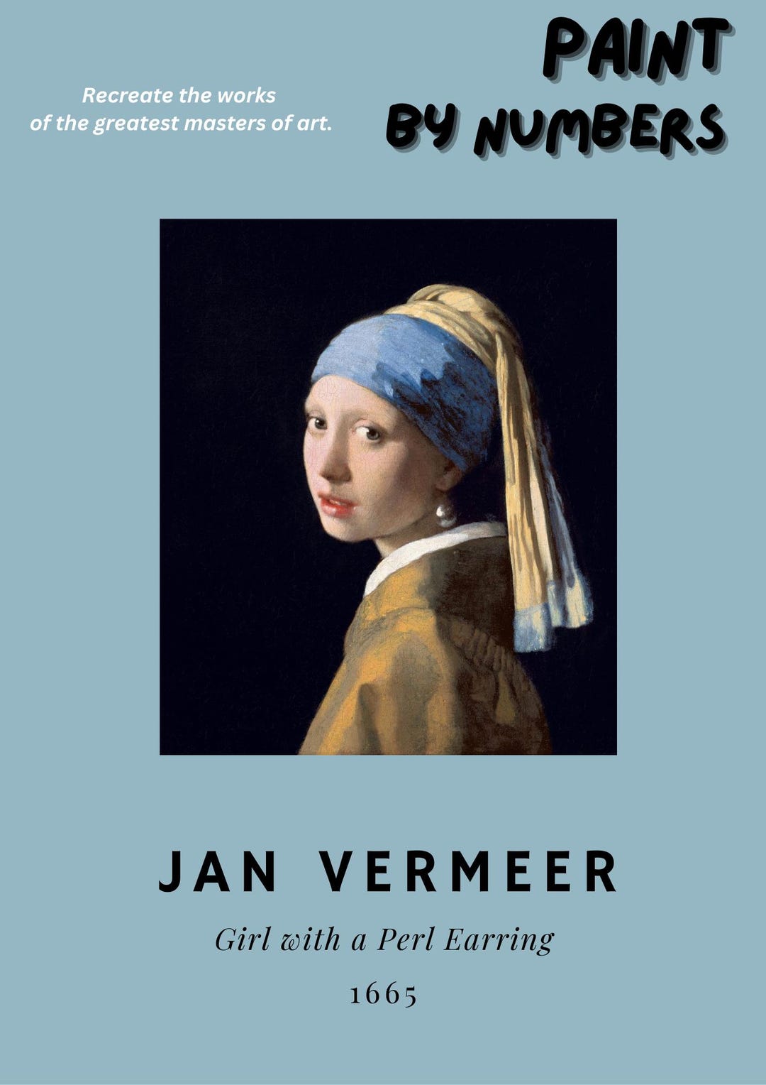 Paint by Numbers. Jan Vermeer. Girl With a Perl Earing - Etsy