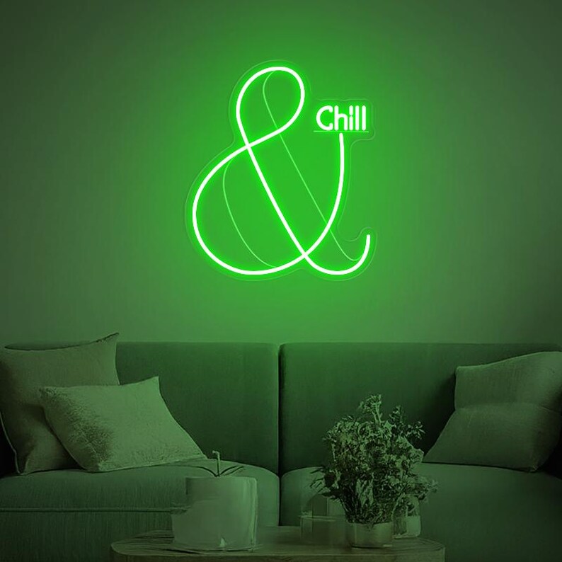 And Chill Neon Sign,retro Wall Art, Minimalist Home Decor,modern Slogan ...