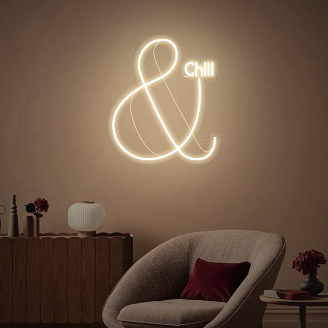 And Chill Neon Sign,retro Wall Art, Minimalist Home Decor,modern Slogan ...