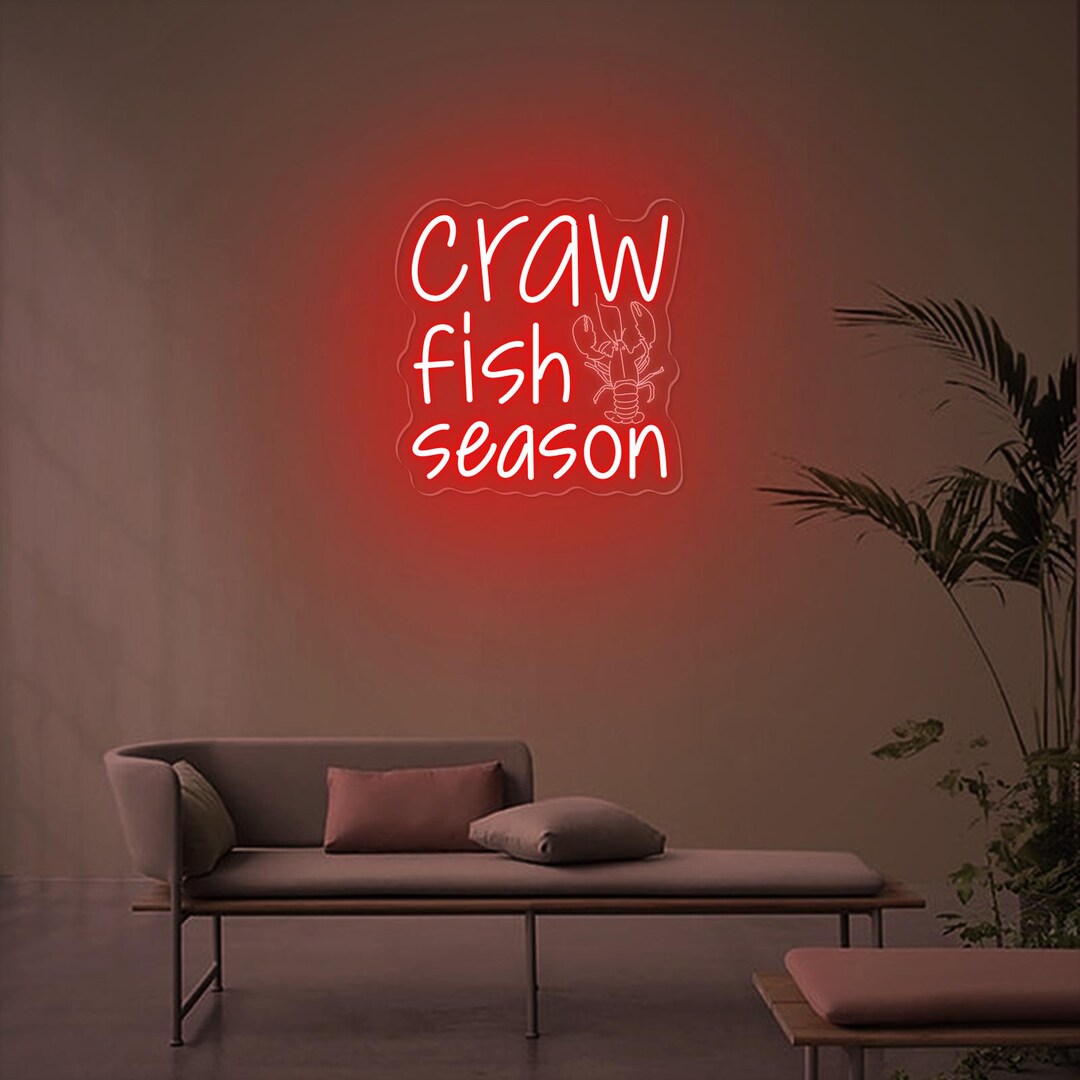 Crawfish Season Neon Sign,crawfish Wall Decor,crawfish Sublimation ...