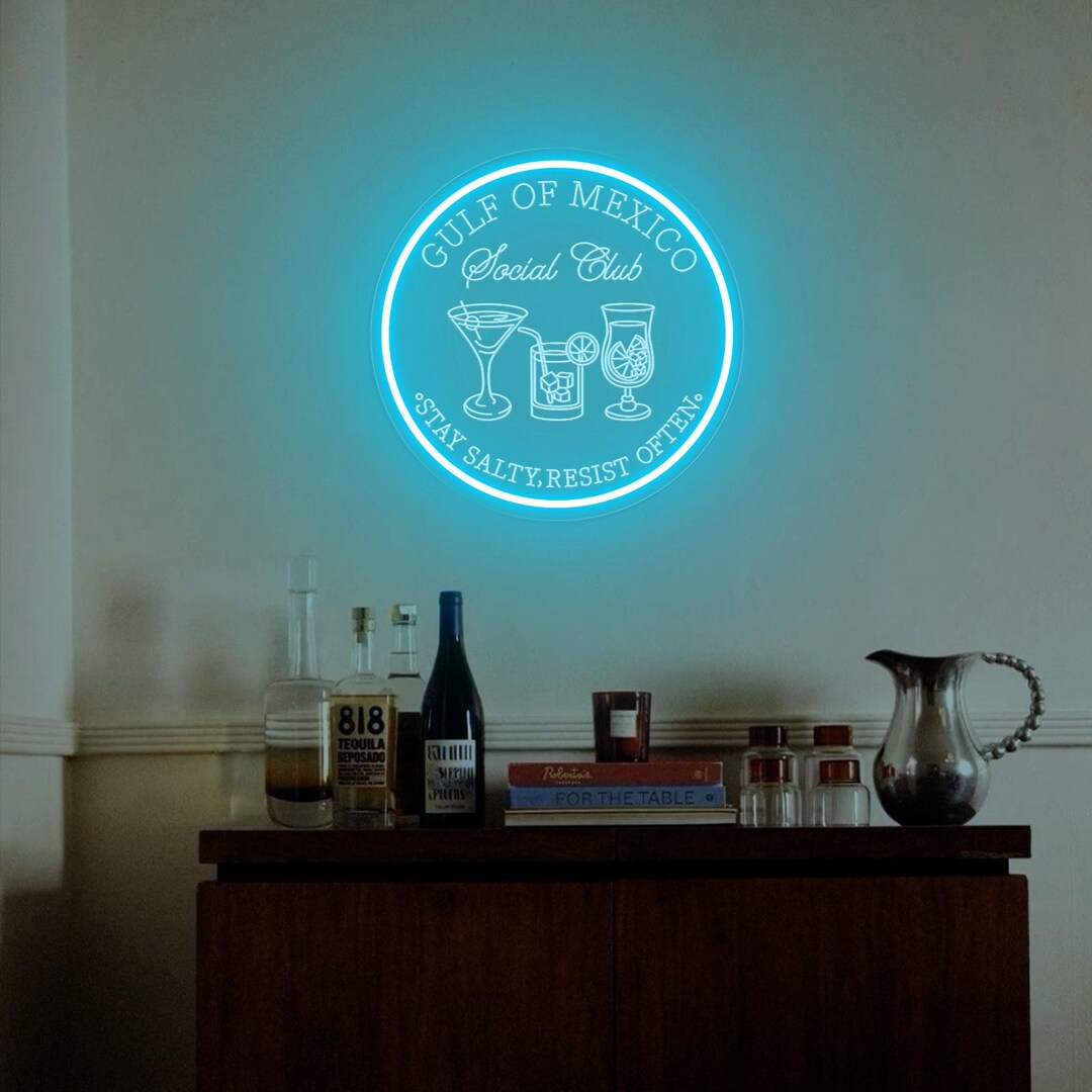Gulf of Mexico Social Club Neon Sign,anti Politics Wall Decor,gift for ...