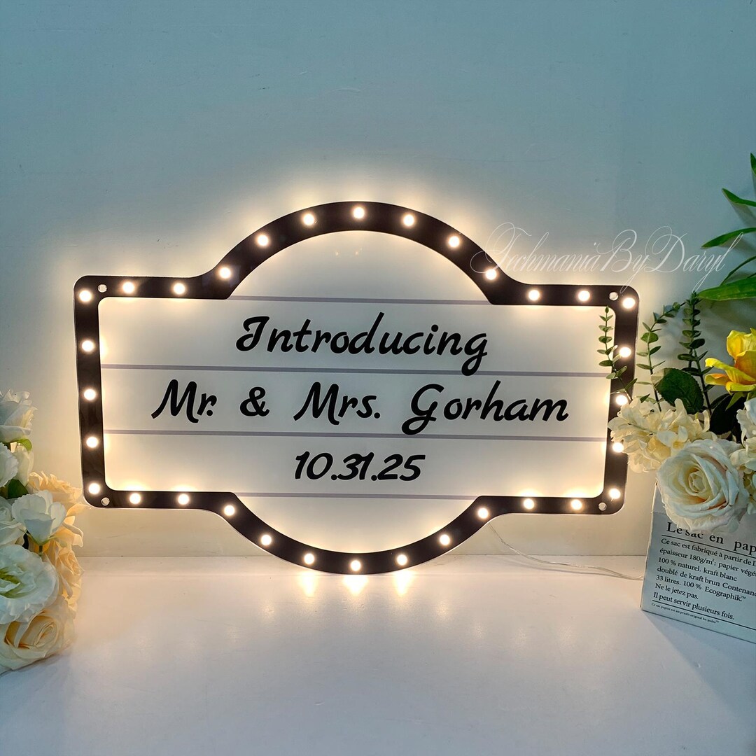Marquee Wedding Bottle Service Sign: Acrylic Engagement Party Decor - Etsy