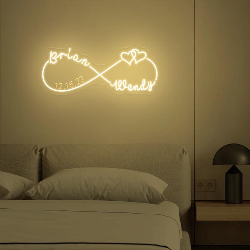 Wedding Date Neon Sign,personalized Wedding Gift for Couple,custom Name ...
