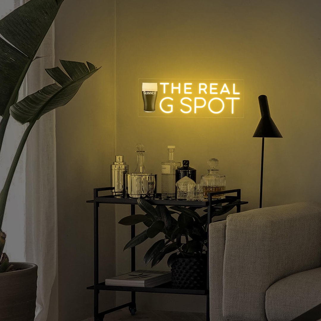 The Real G Spot Neon Sign,guinness Wall Art,split the G,funny Rude Wall ...