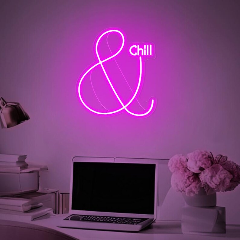 And Chill Neon Sign,retro Wall Art, Minimalist Home Decor,modern Slogan ...