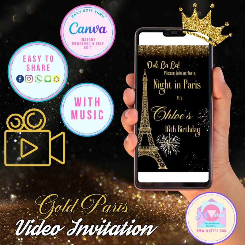 Paris Themed Invitations - Etsy