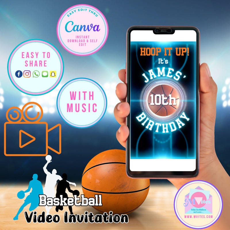 Basketball Invites - Etsy