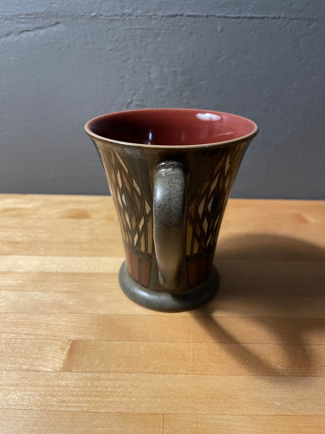 Vintage Denby Gatsby Deco Stoneware Mug - Red Glaze - England - Etsy