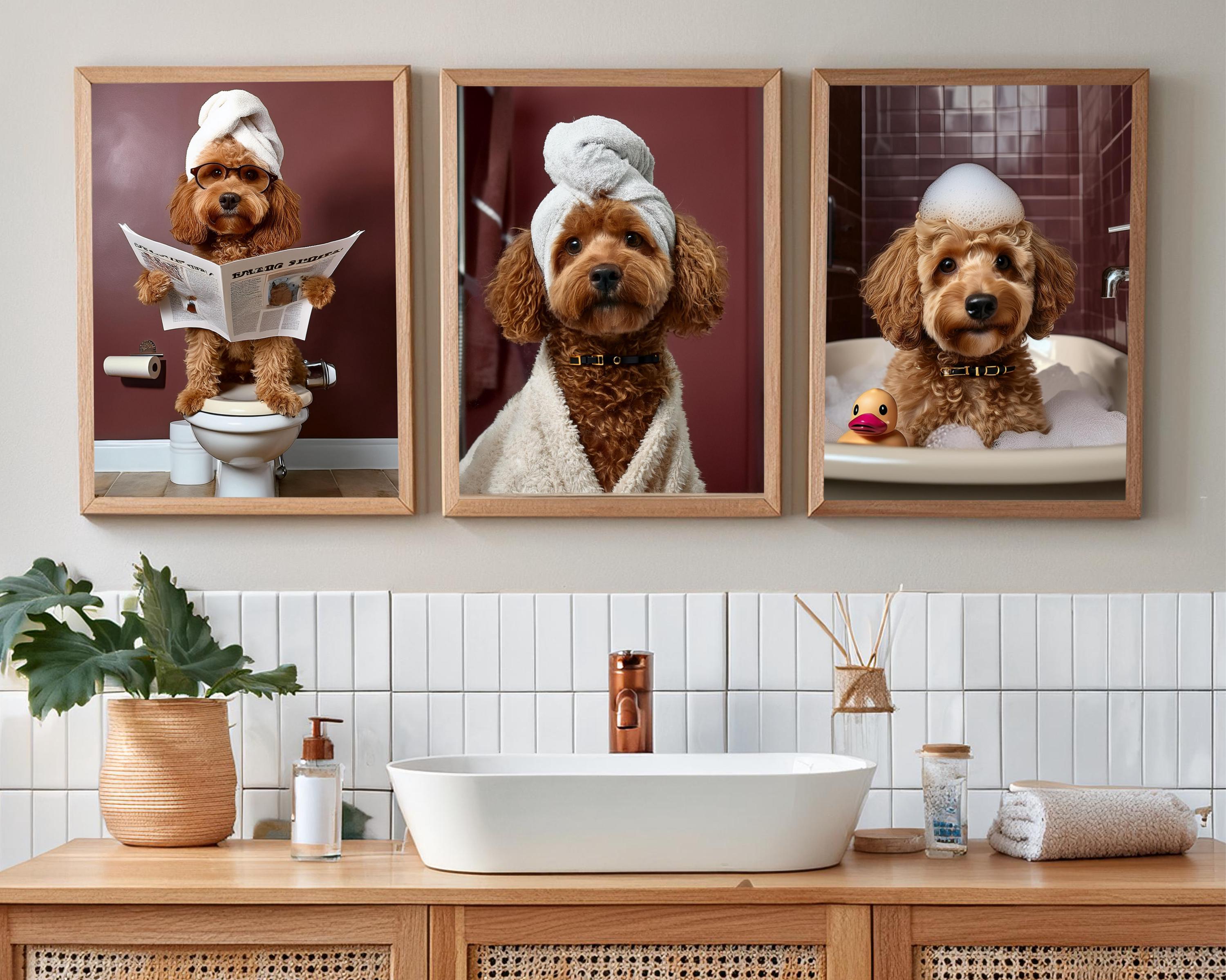 Custom Pet Portrait From Photo, Dog in Bathtub, Custom Dog Art, Pet on ...