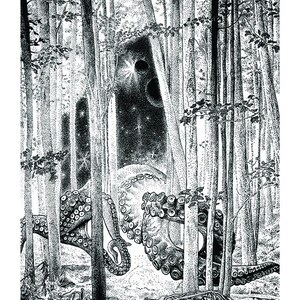 The Gate, Stippling Pen & Ink Lovecraftian Tarot Original Art Print by ...