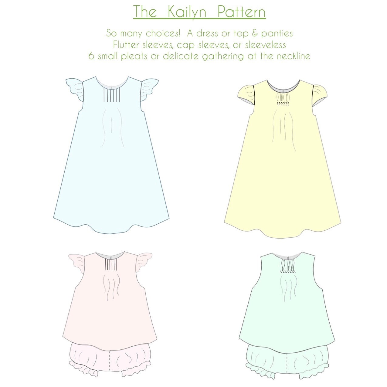 Baby Pattern The KAILYN DRESS or BLOUSE with panties digital | Etsy