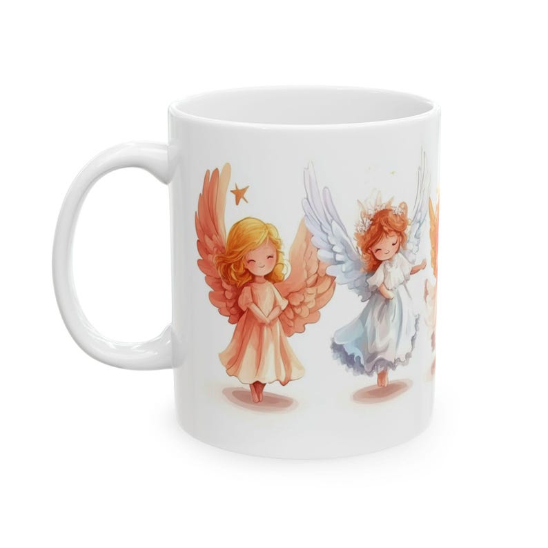 Five Angels Mug, Heavenly Cherub Coffee Cup, Guardian Angel Tea Mug ...