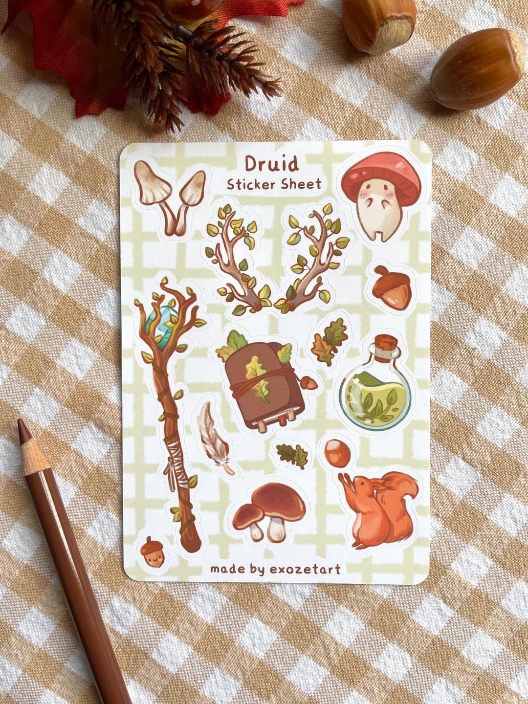 Magical Druid Sticker Sheet - Sticker Sheet for Journaling, Planning ...