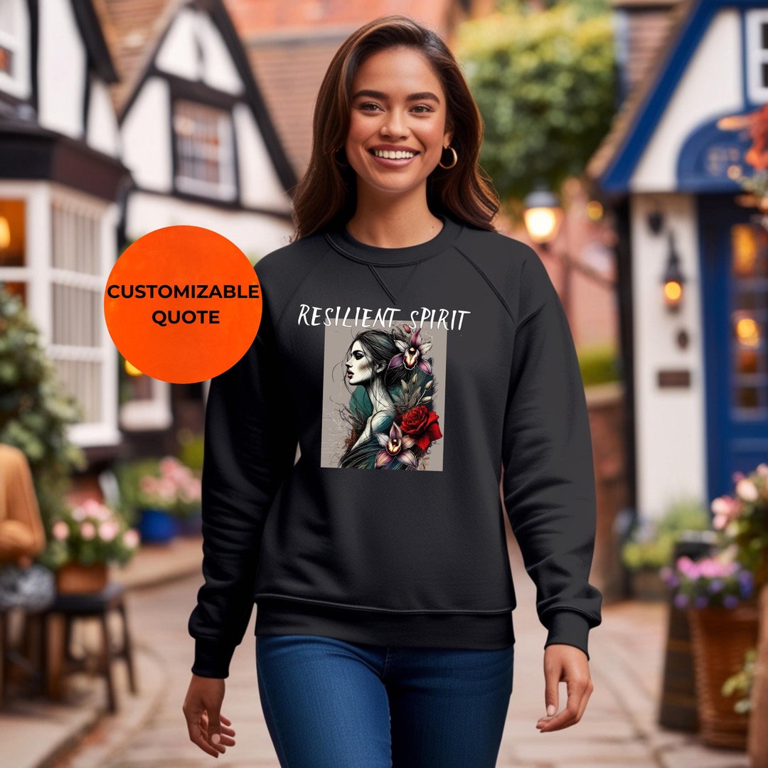 Resilient Spirit Customizable Quote Sweatshirt Cozy Unisex Crewneck ...