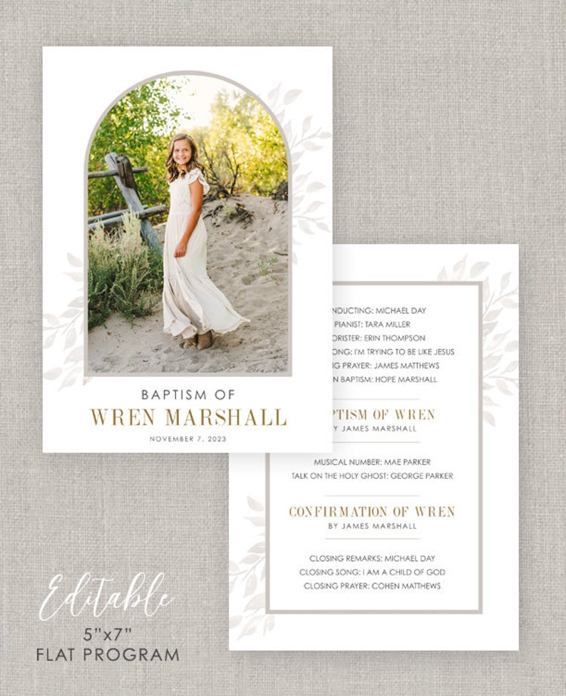 Editable Wren LDS Baptism Program Template: Instant Download - Etsy ...