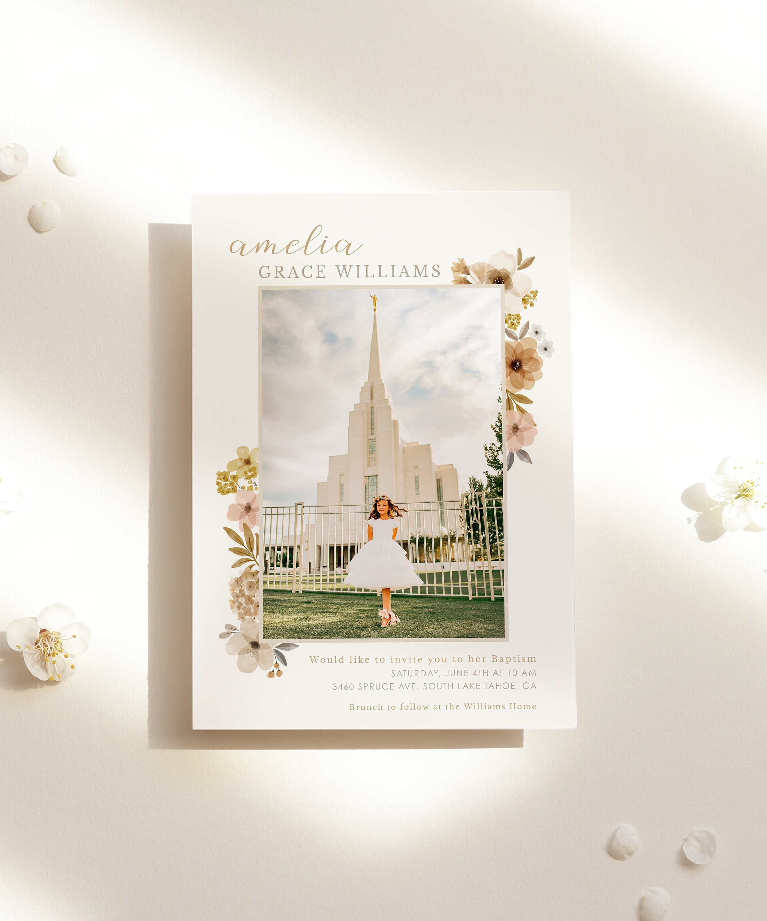 Editable Amelia LDS Baptism Invitation Template: Instant Download - Etsy