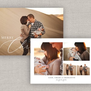 Christmas Script Card Template for Photoshop: Instant Download - Etsy