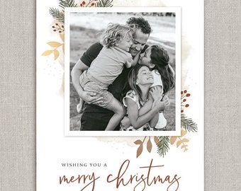 Editable Pine Christmas Card Template: Instant Download - Etsy