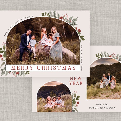 Christmas Script Card Template for Photoshop: Instant Download - Etsy