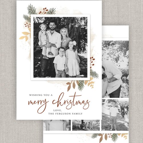 Editable Pine Christmas Card Template: Instant Download - Etsy