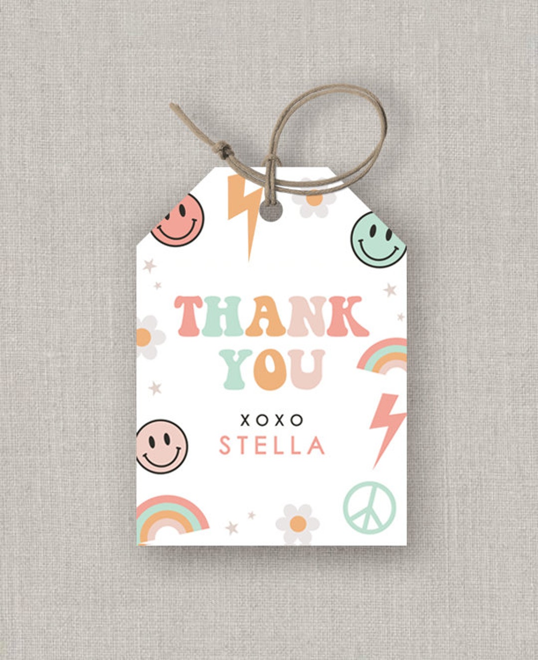 Happy Face Favor Tags: Instant Download - Etsy