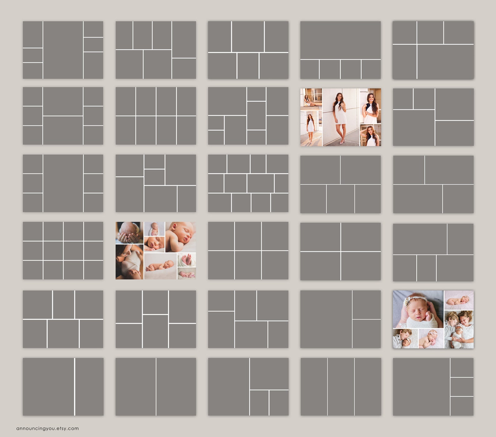 5x7 Photoshop Collage Templates: Instant Download - Etsy