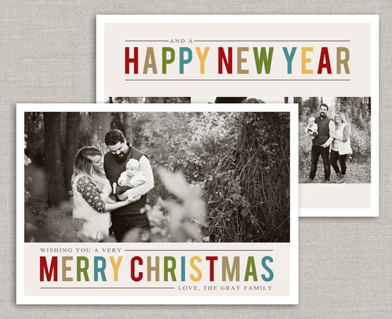 Christmas Card Template for Photoshop: Instant Download | Etsy