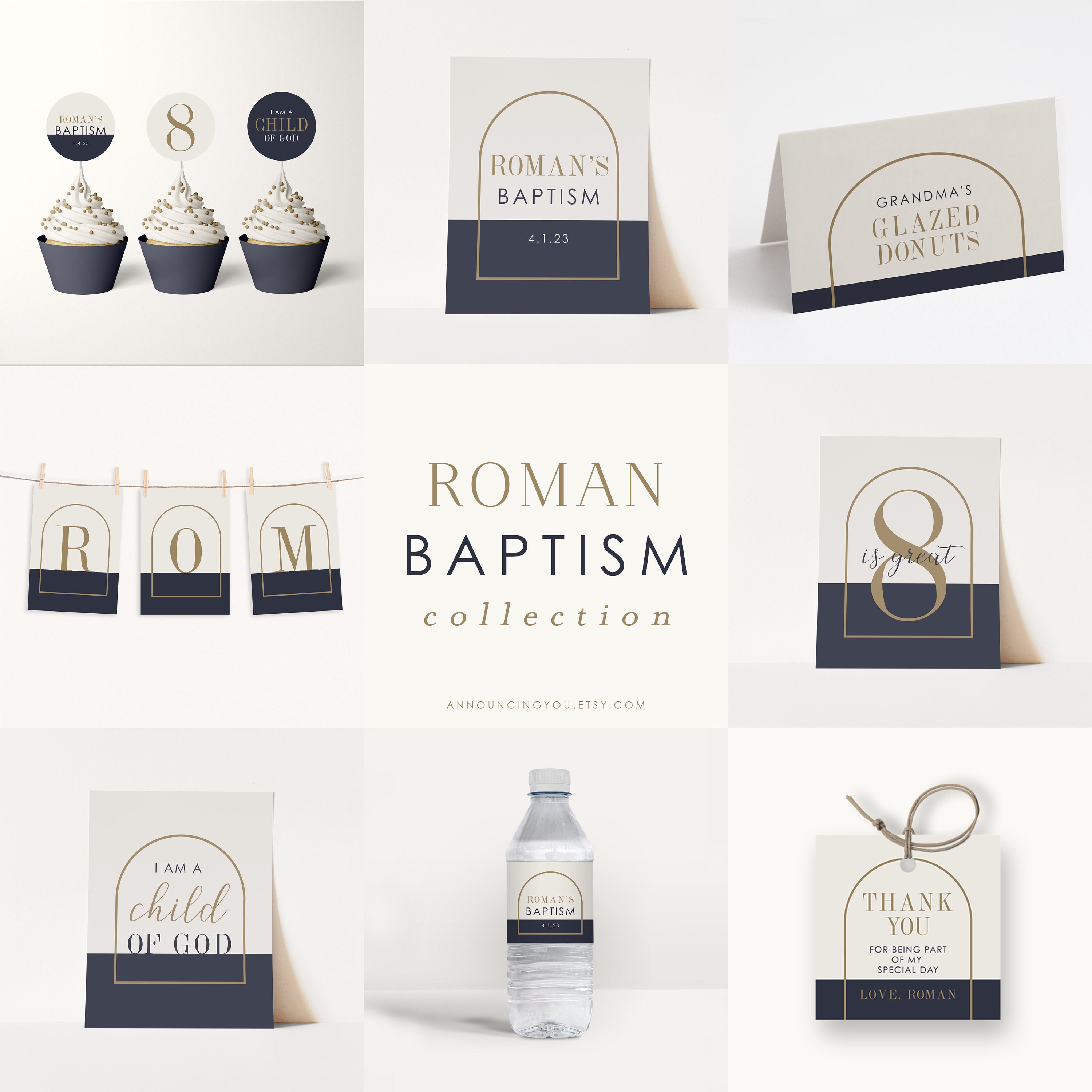 Editable Roman LDS Baptism Invitation Template: Instant Download - Etsy