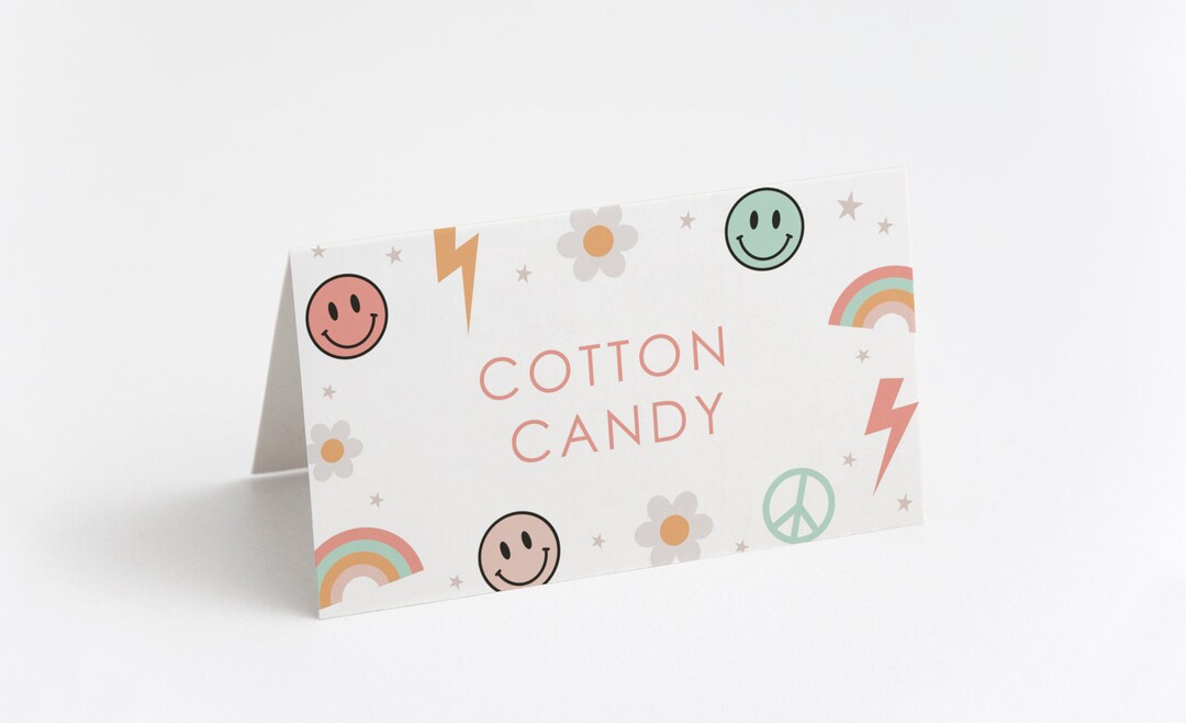 Happy Face Food Tent Labels: Instant Download - Etsy