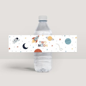 Editable Two the Moon Water Bottle Labels: Instant Download - Etsy