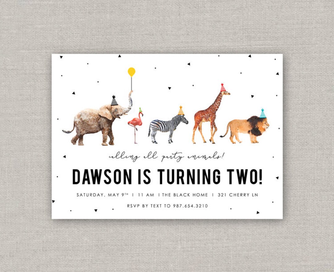 Party Animal Birthday Invitation - Etsy