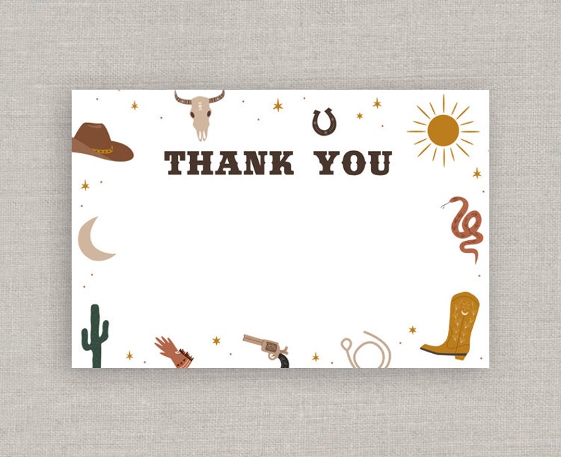 Editable Cowboy Thank You Template: Instant Download - Etsy