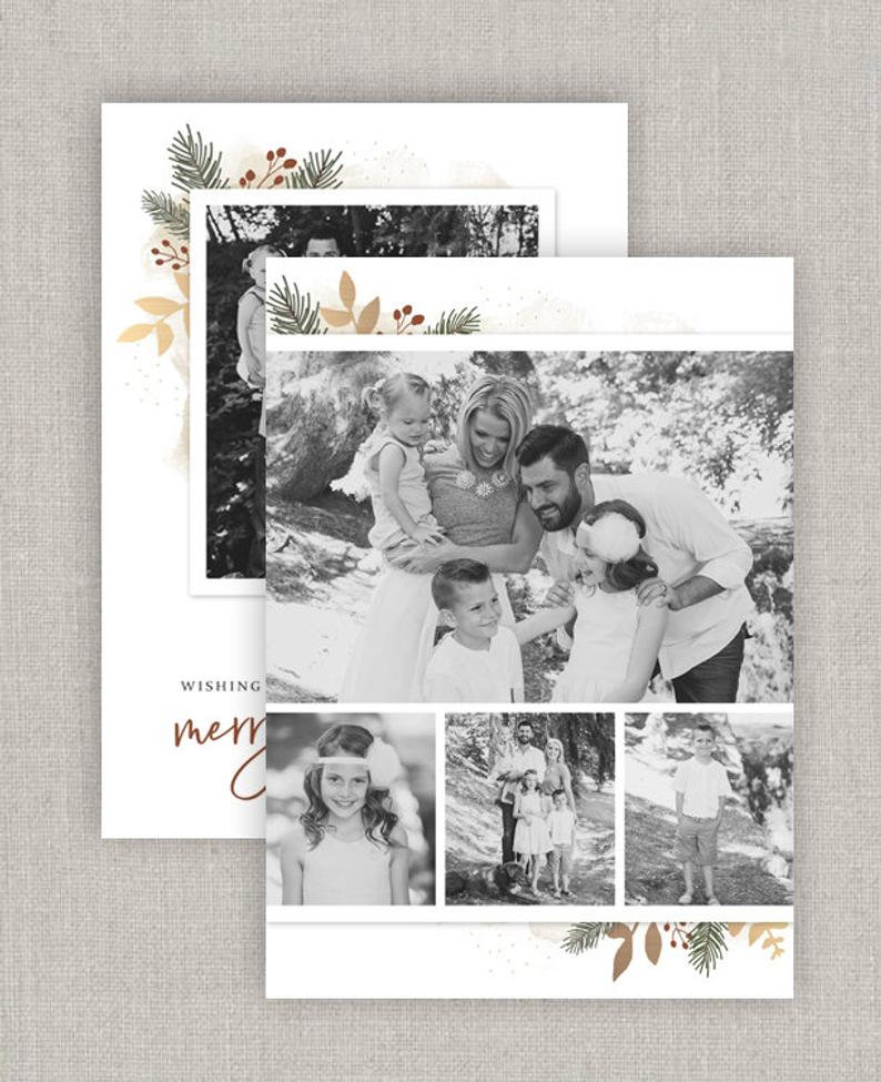 Editable Pine Christmas Card Template: Instant Download - Etsy