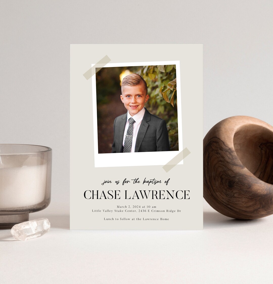 Editable Chase LDS Baptism Invitation Template: Instant Download - Etsy