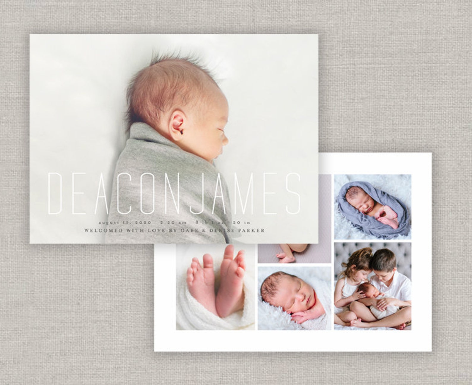 Editable Deacon Birth Announcement Template: Instant Download - Etsy