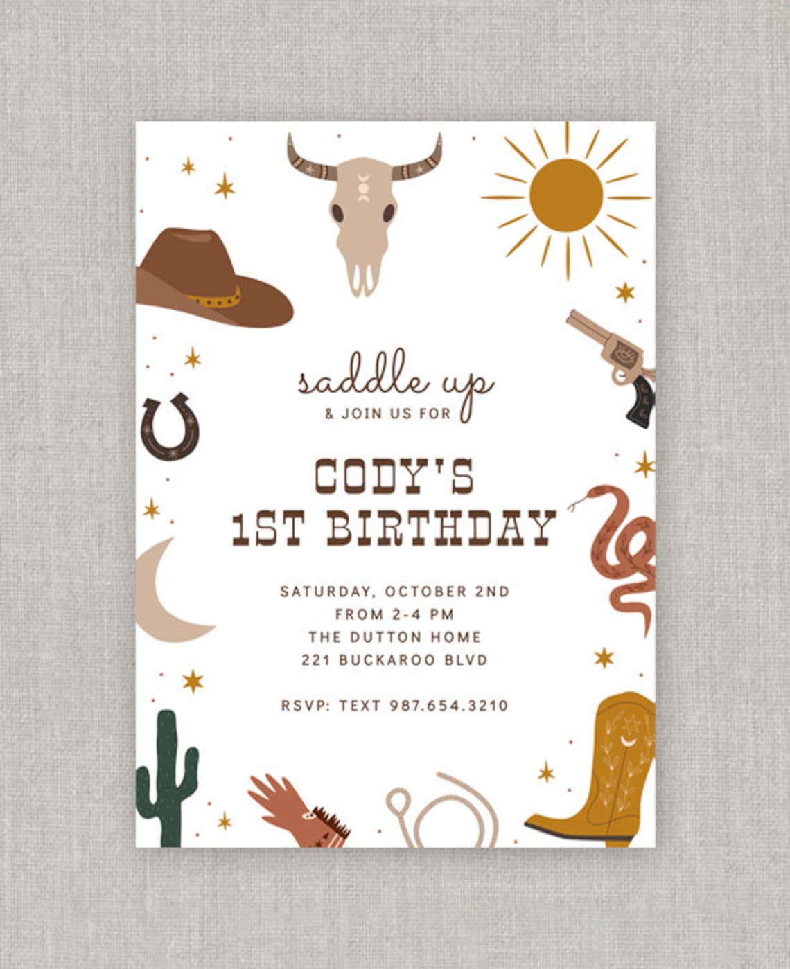 Editable Cowboy Birthday Invitation Template: Instant Download - Etsy