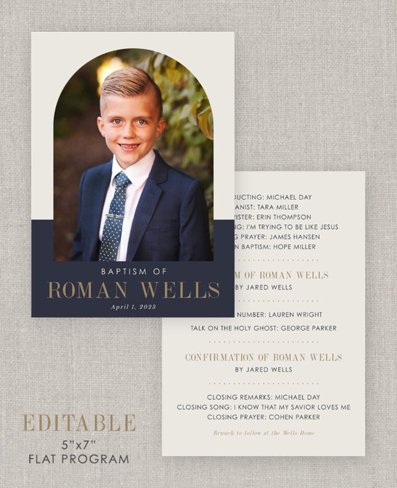 Editable Roman LDS Baptism Invitation Template: Instant Download - Etsy