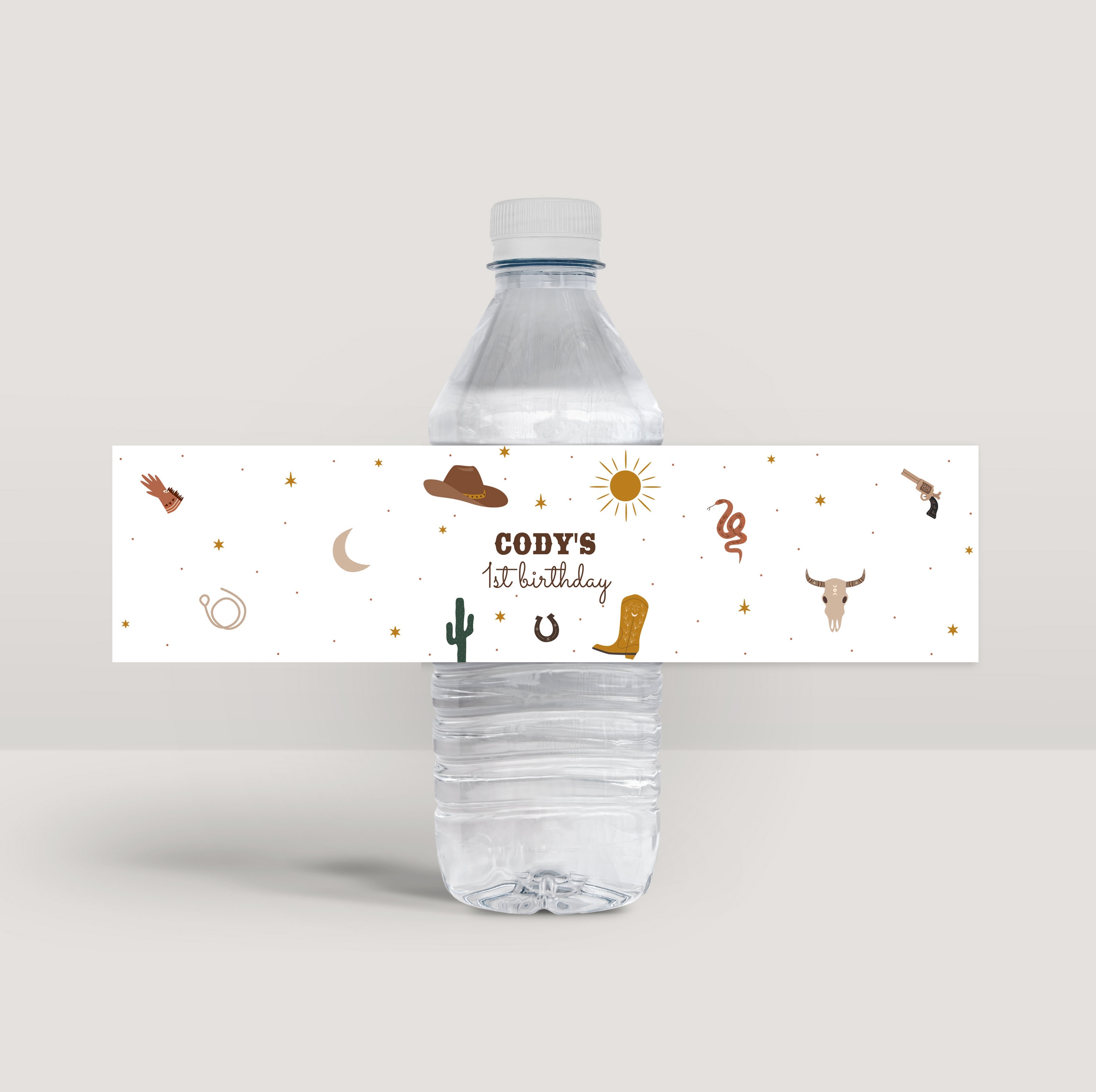 Editable Cowboy Water Bottle Labels: Instant Download - Etsy España