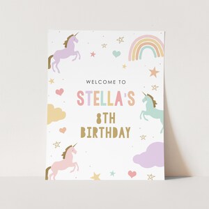Editable Pastel Unicorn Birthday Invitation Template: Instant Download ...