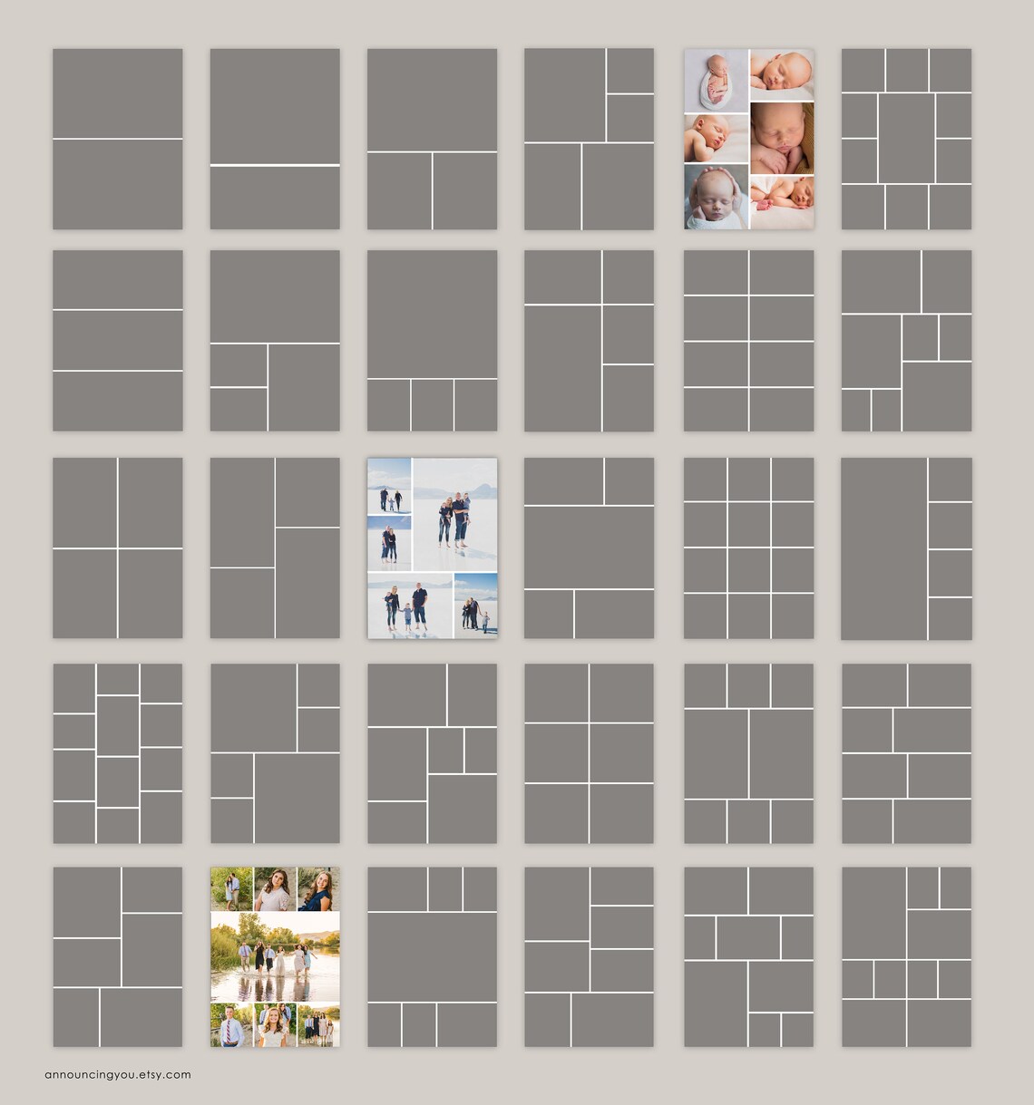 5x7 Photoshop Collage Templates: Instant Download - Etsy