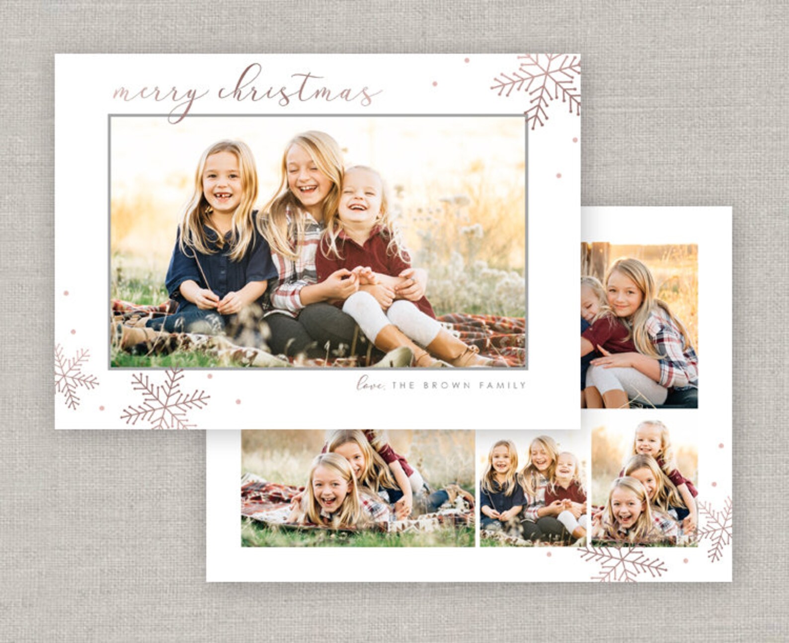 Editable Snowflake Christmas Card Template: Instant Download - Etsy