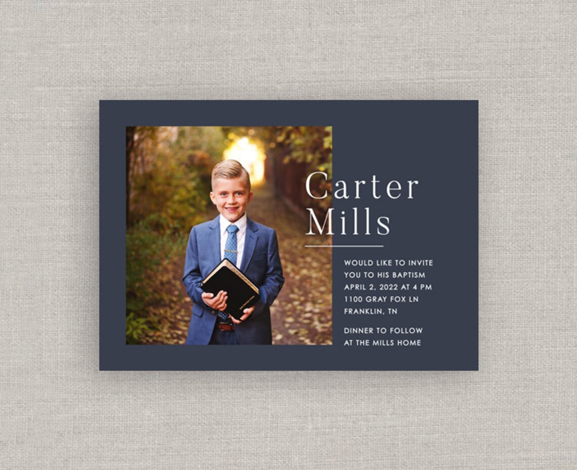 Editable Carter LDS Baptism Invitation Template: Instant | Etsy