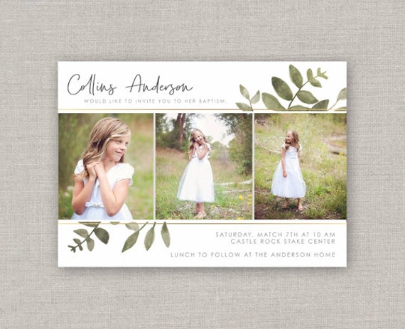 Editable Collins LDS Baptism Invitation Template: Instant - Etsy