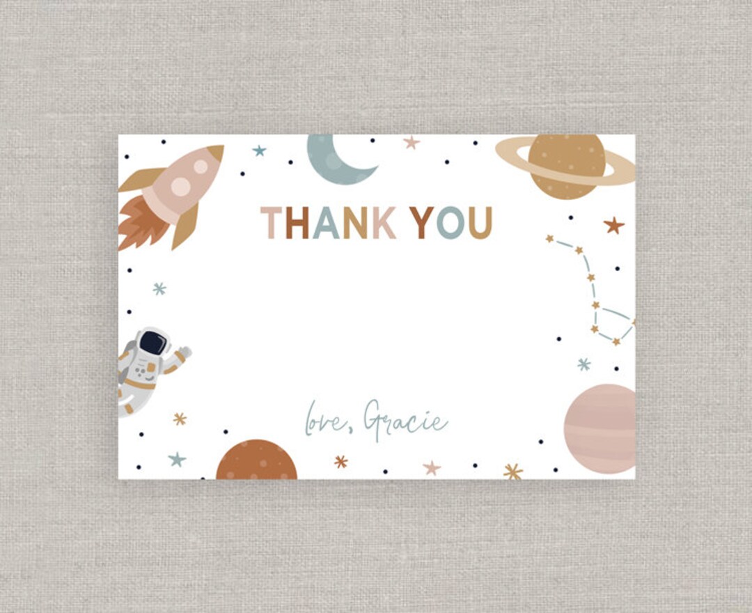 Space Girl Thank You: Instant Download - Etsy