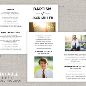 Editable Jack LDS Baptism Folded Program Template: Instant Download - Etsy