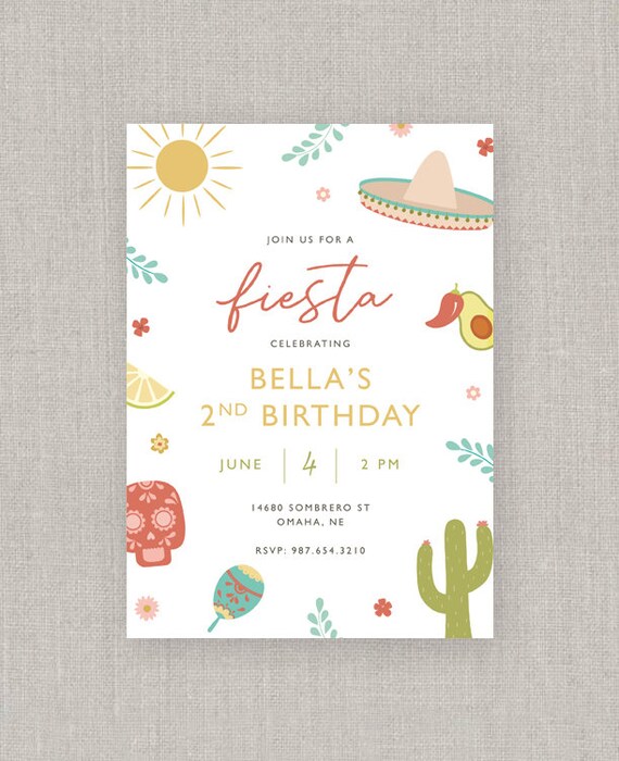 Fiesta Birthday Invitation | Etsy